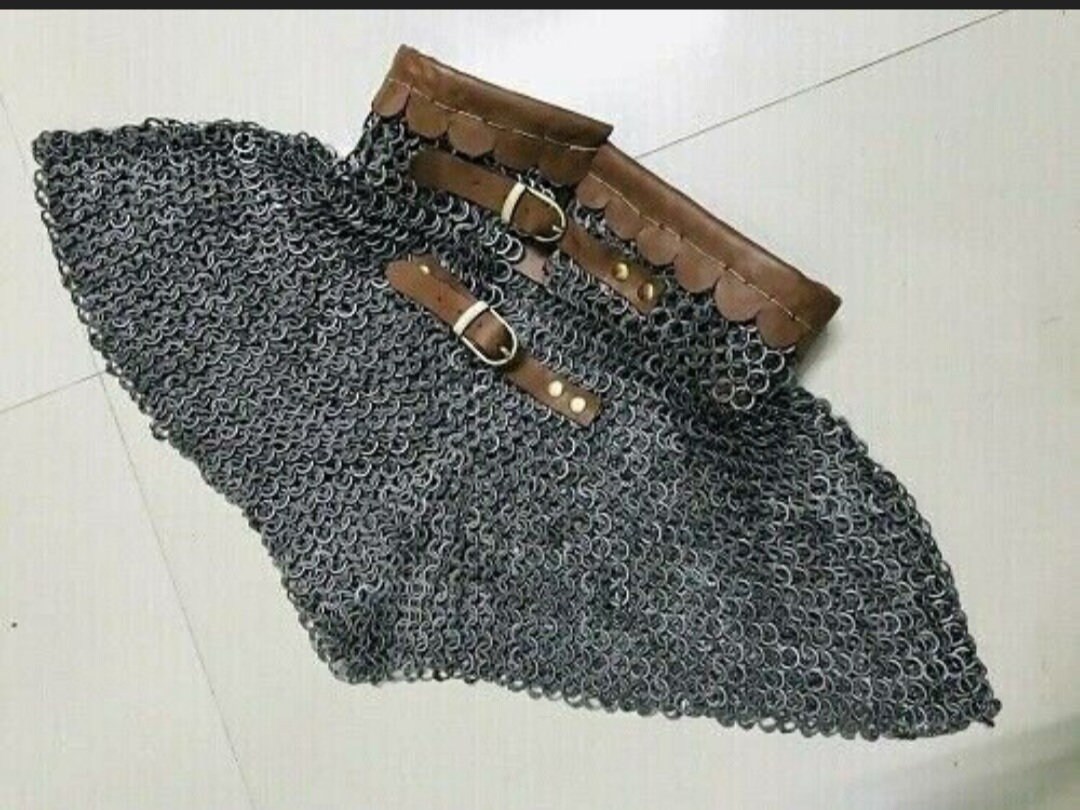 Viking Chainmail Neck Protection Collar 9 Mm Flat Riveted - Etsy