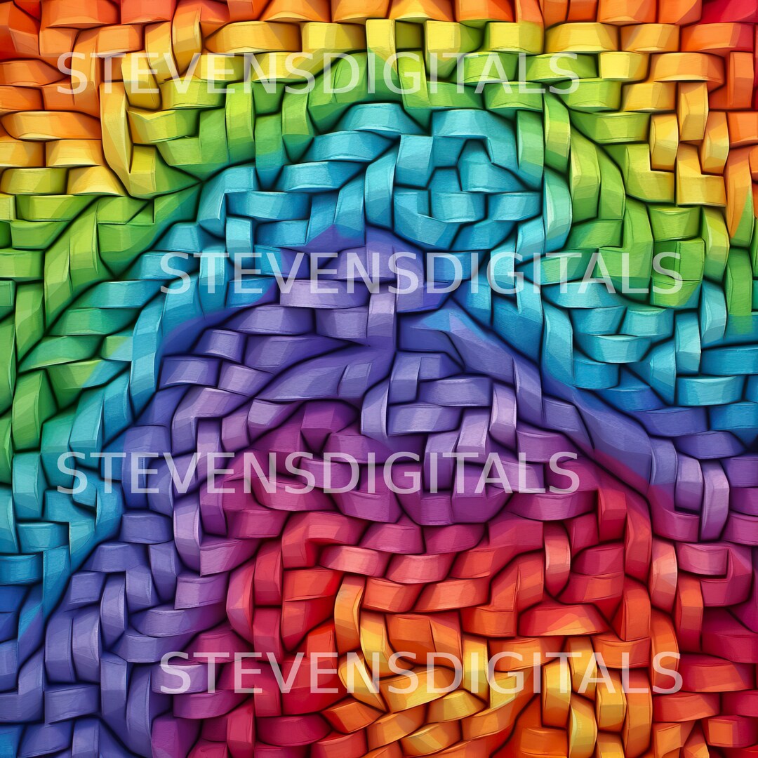 Rainbow Weave Pattern Digital File, Fabric Pattern, Basket Weave ...