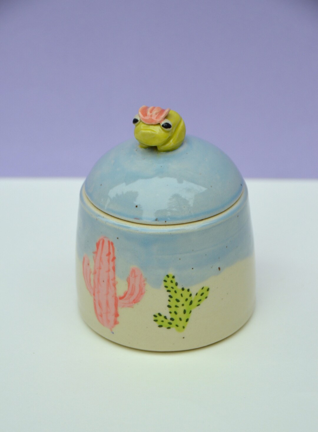 Cowboy Frog Jar With Desert Scene Ceramic Storage Jar - Etsy