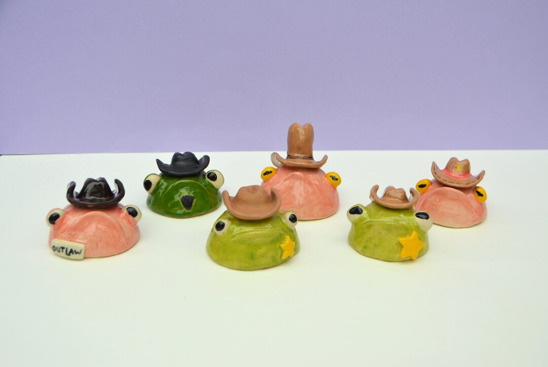 PREORDER Ceramic Cowboy Frog Head Sculpture Handmade Frog - Etsy