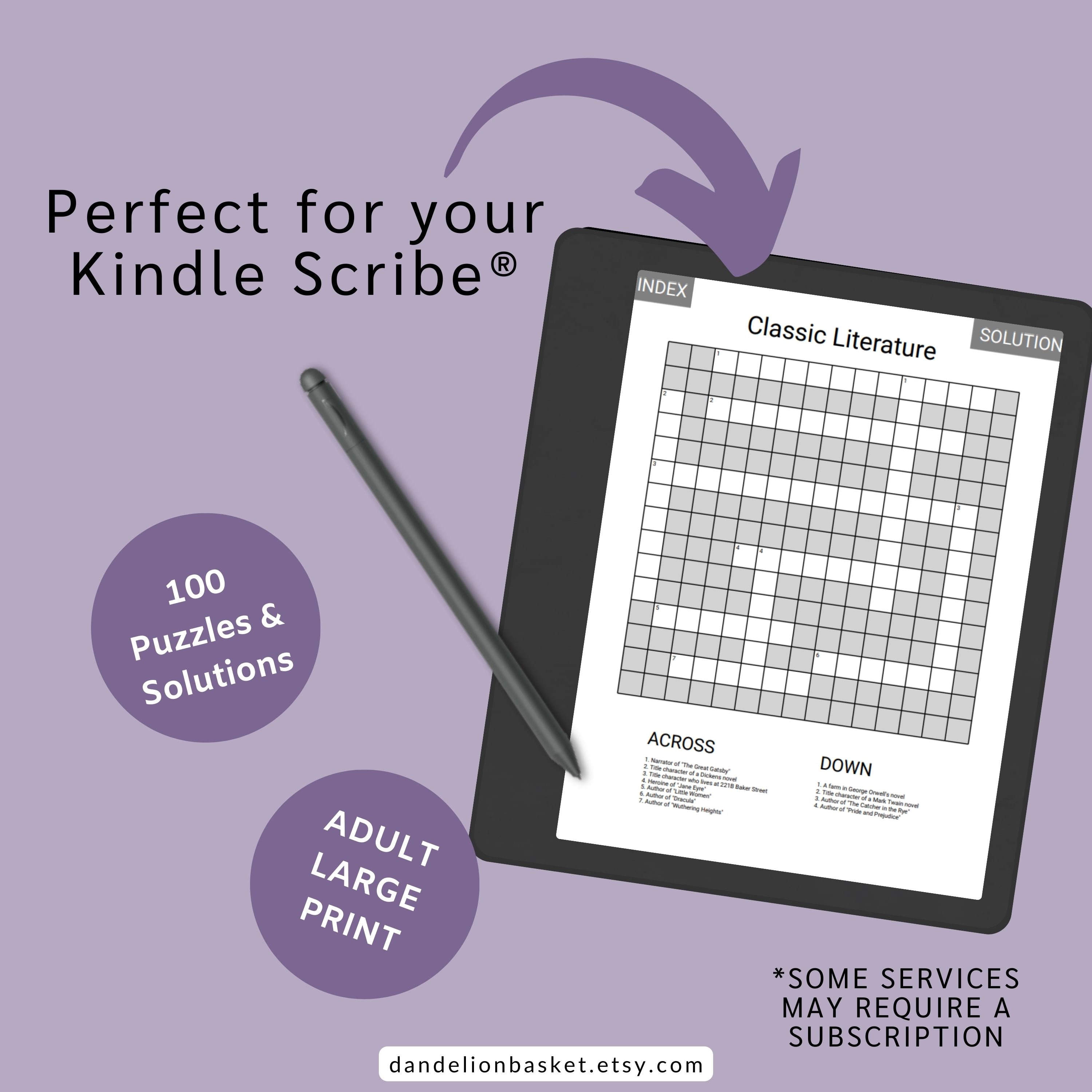100 Large Print Crossword Puzzles for Kindle Scribe & iPad (PDF) - Etsy