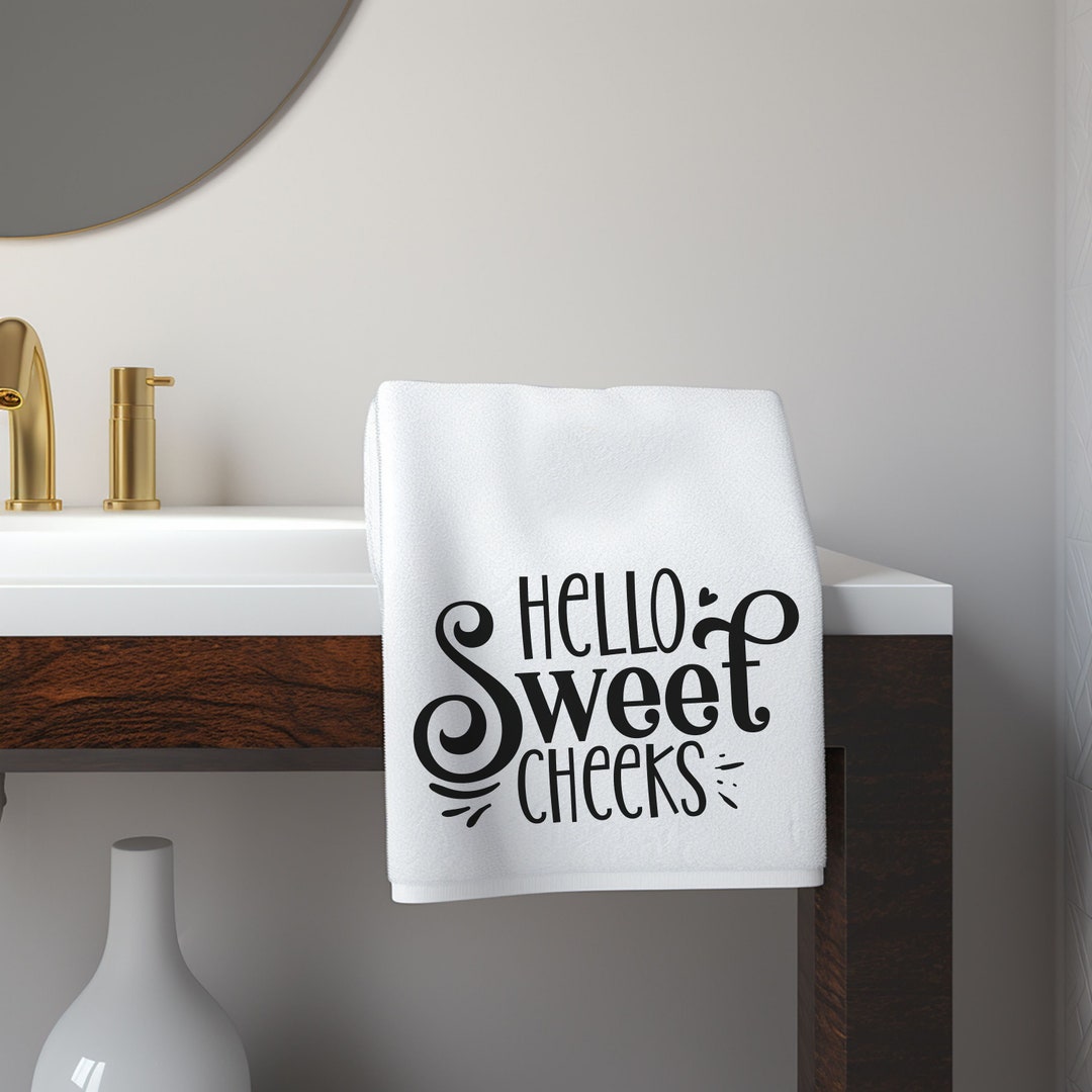 Naughty Saying Hand Towel for Powder Room or Guest Bathroom Ideal ...