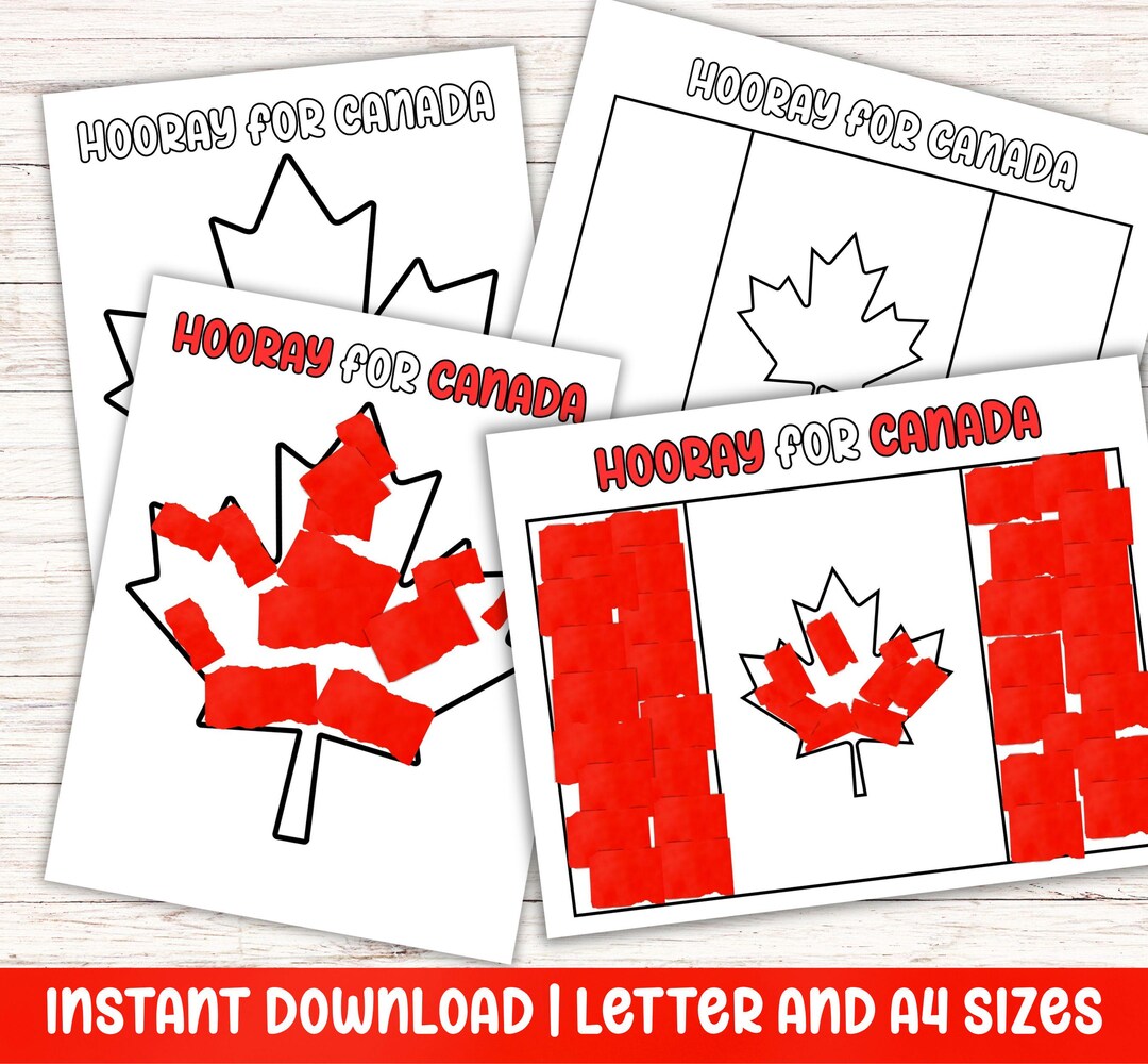 Canada Day Torn Paper Craft-preschool Activity, Craftivity, A4/US ...