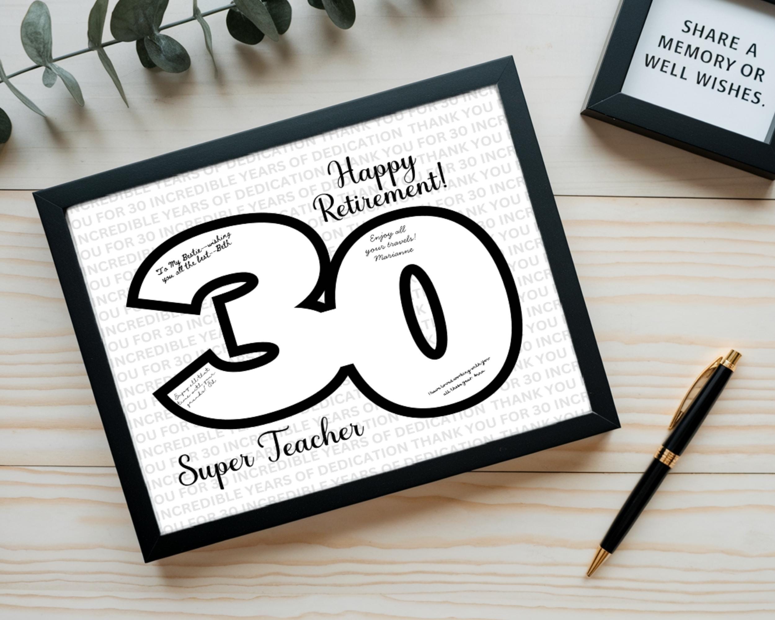 30th Work Anniversary Printable Retirement Card: Teacher, Coworker ...