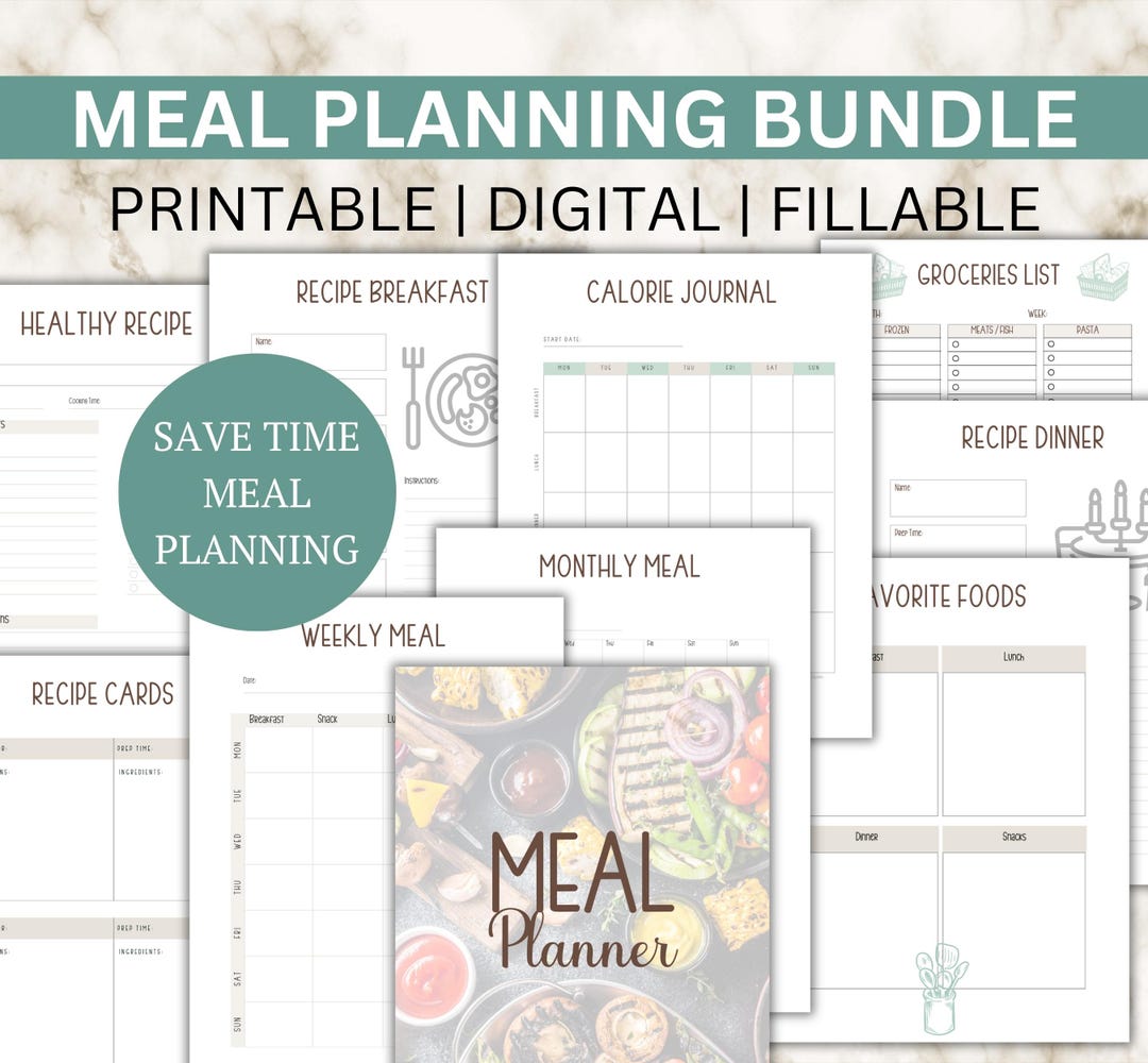 Digital Meal Plan Template | Weekly Meal Prep Planner | Printable ...