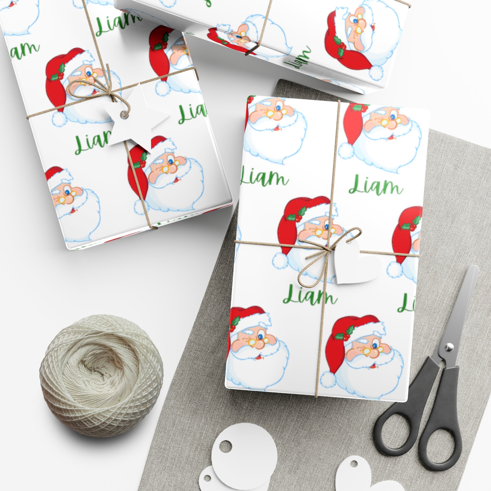 Personalized Santa Claus Christmas Wrapping Paper Custom St. - Etsy