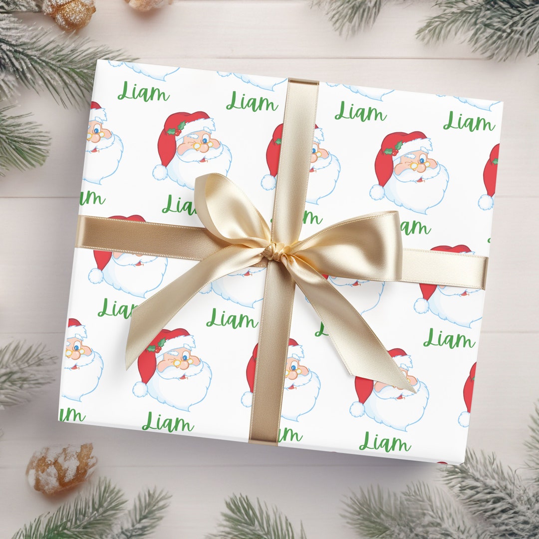 Personalized Santa Claus Christmas Wrapping Paper Custom St. - Etsy