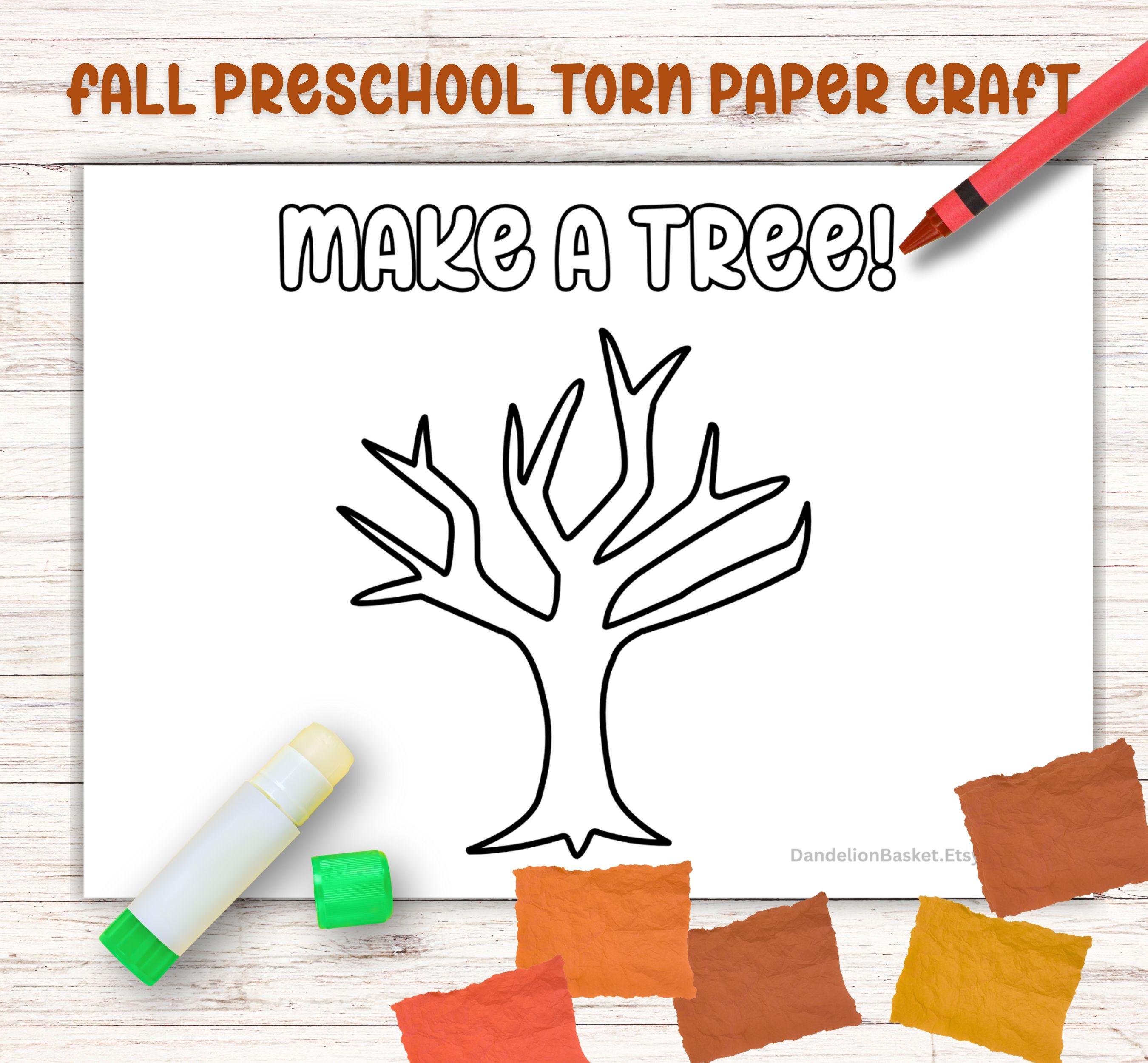 Early Childhood Fall Torn Paper Craft: Sweater Weather & Tree Activity ...