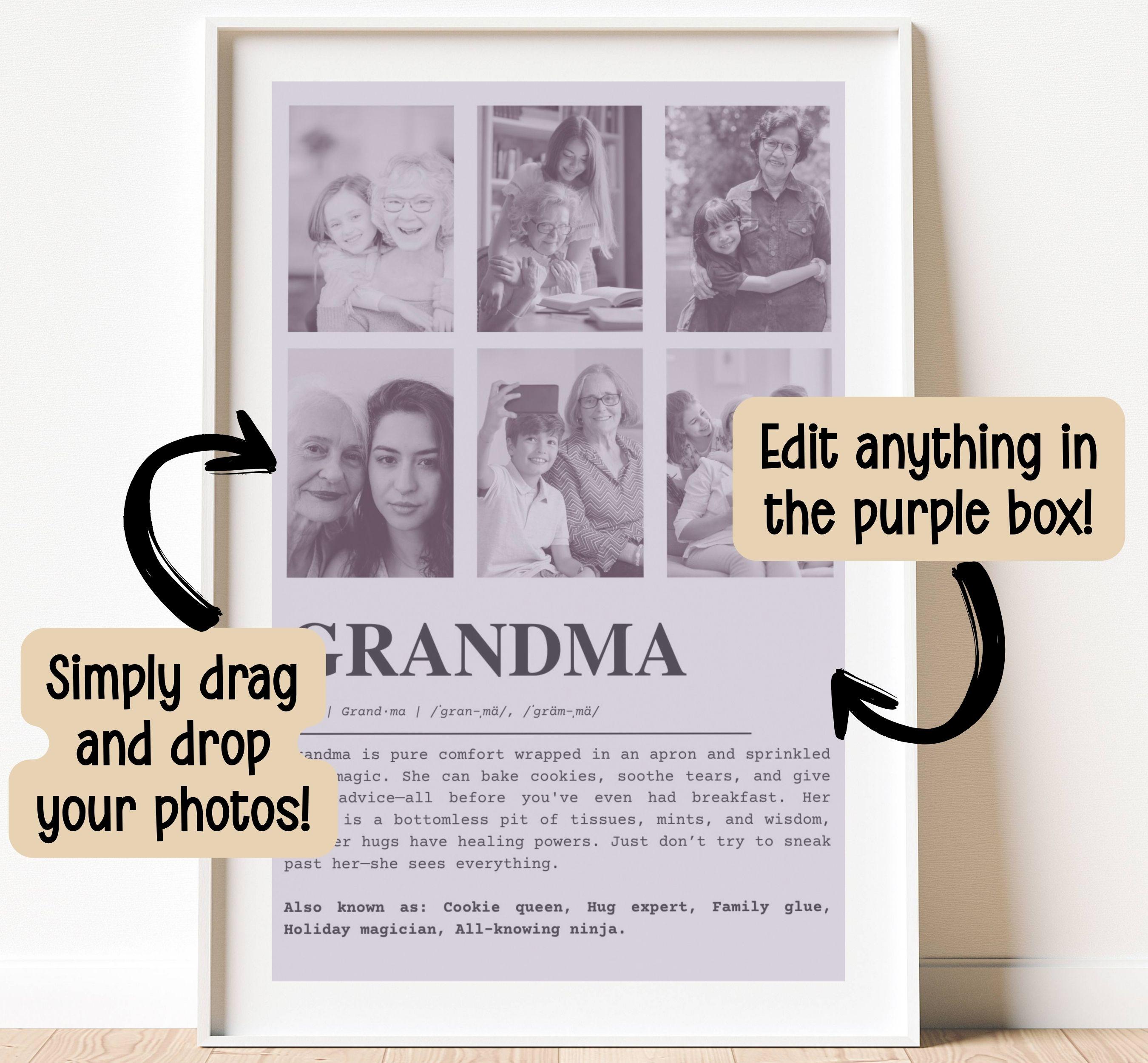 Grandma Mothers Day Photo Collage Template: Personalized DIY Gift ...