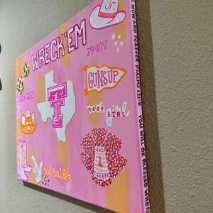College Preppy Pop Art Painting - Texas Tech - Etsy