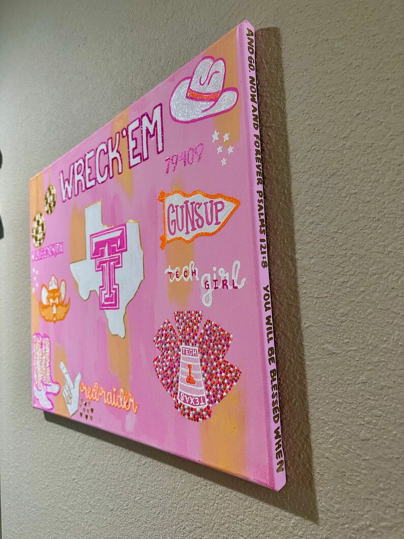 College Preppy Pop Art Painting Texas Tech - Etsy