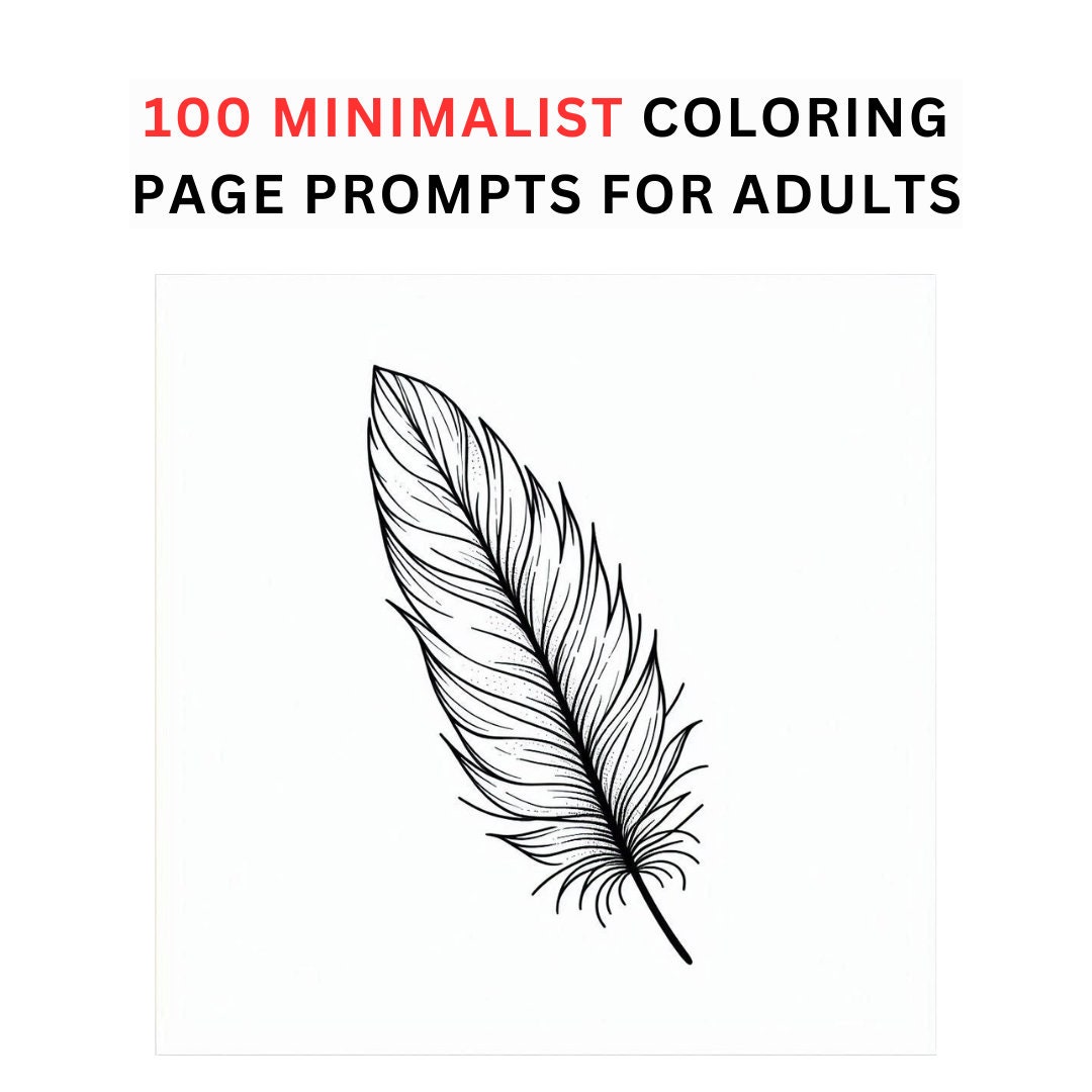 Minimalist Coloring Page Prompts for Adults - Etsy