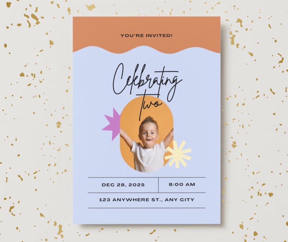 Customizable Digital Happy Birthday Invitation - Etsy