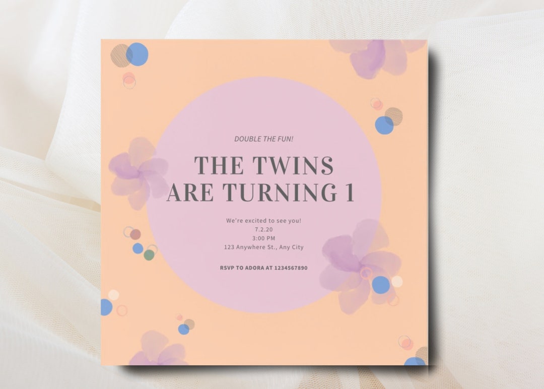 Twin Birthday Invitations - Etsy
