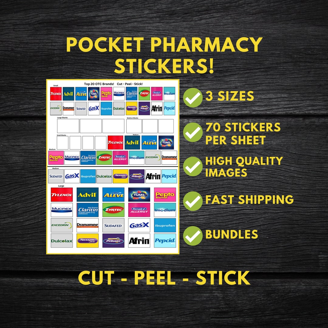 The Pocket Pharmacy Stickers for the Medimate 1 & 2 Pill Case Stickers ...
