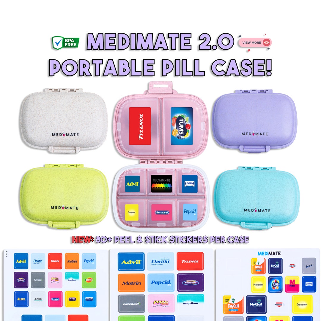 Medimate 2.0, DIY Portable Pill Case, Pill Case, Pill Organizer, Pill ...
