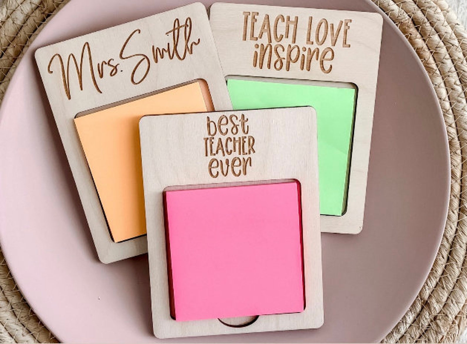 Personalised Post-it Note Holder. Teacher Gift. End of Year. - Etsy