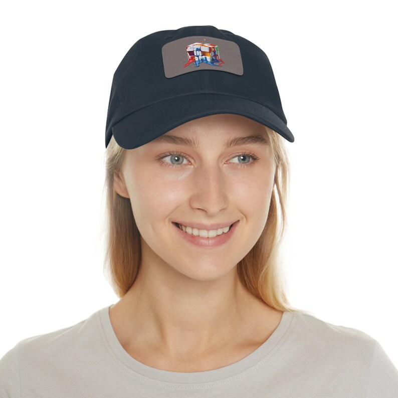 Speedcuber Rubiks Cube Inspired Dad Hat With Leather Patch (rectangle ...