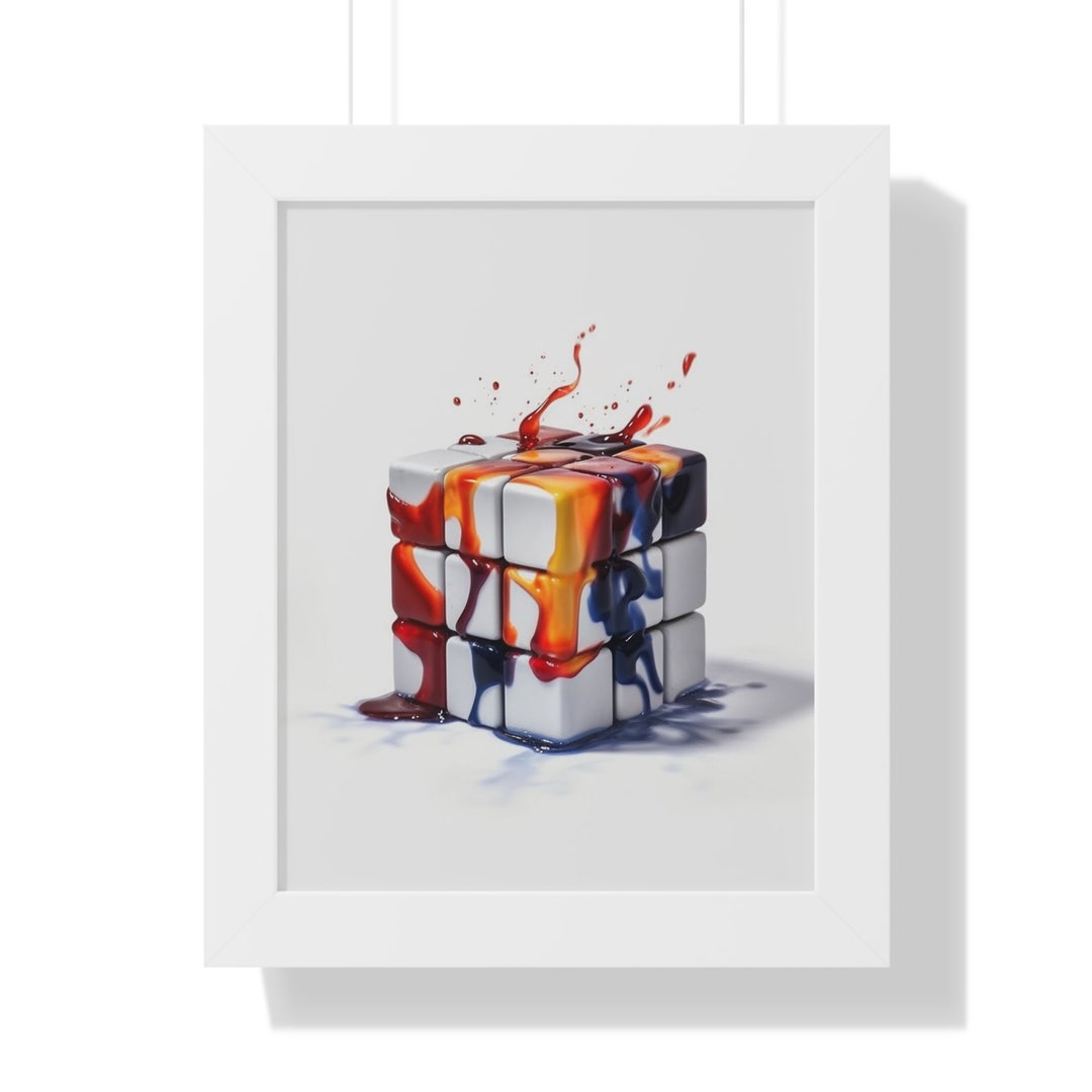 Rubiks Cube Speedcuber Wall Art Framed Vertical Poster | Fathers Day ...