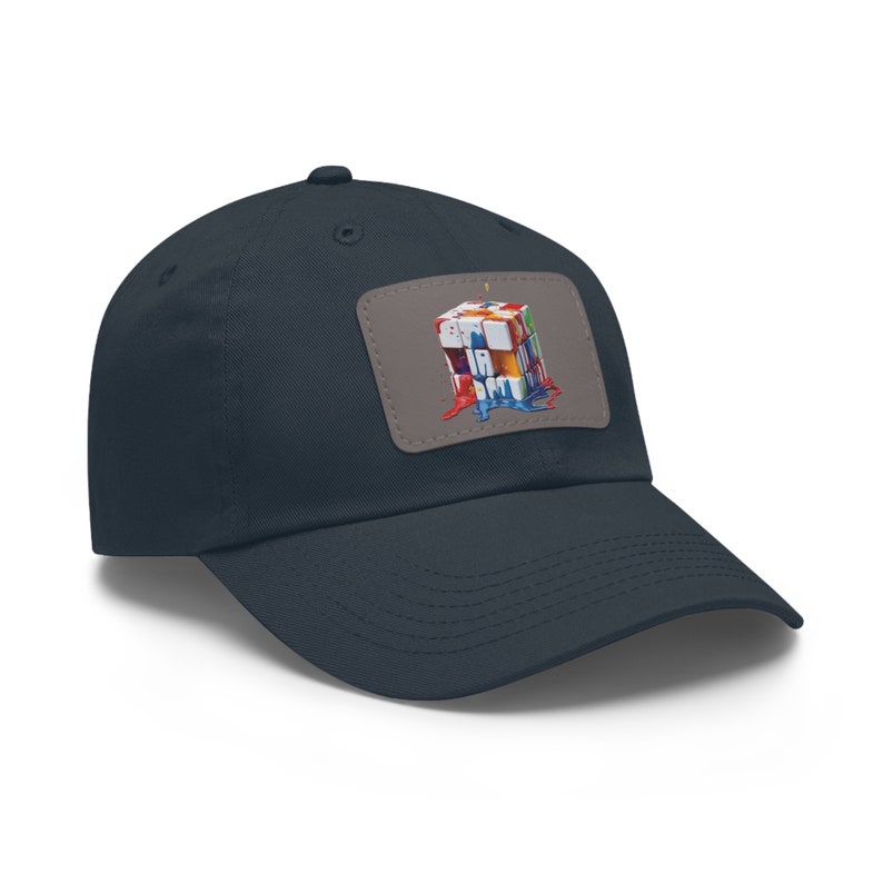 Speedcuber Rubiks Cube Inspired Dad Hat With Leather Patch (rectangle ...