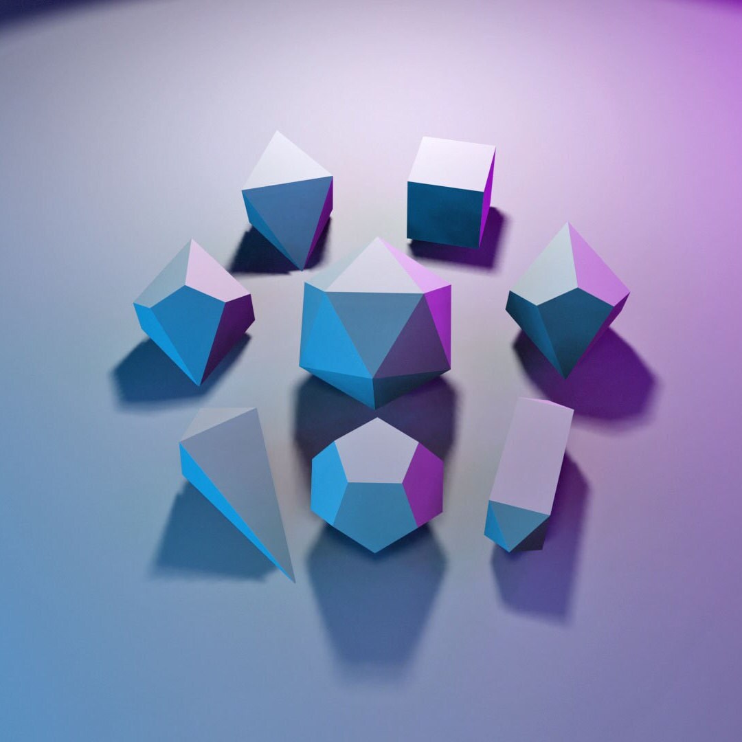 Ready to Print 3D Dice Master Digital Files - 7 Piece Set of Blanks ...