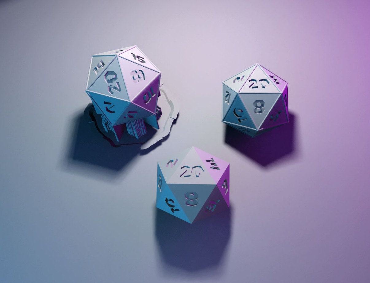 Ready to Print 3D Dice Master Digital Files - 7 Piece Set + Extra D4 - Etsy