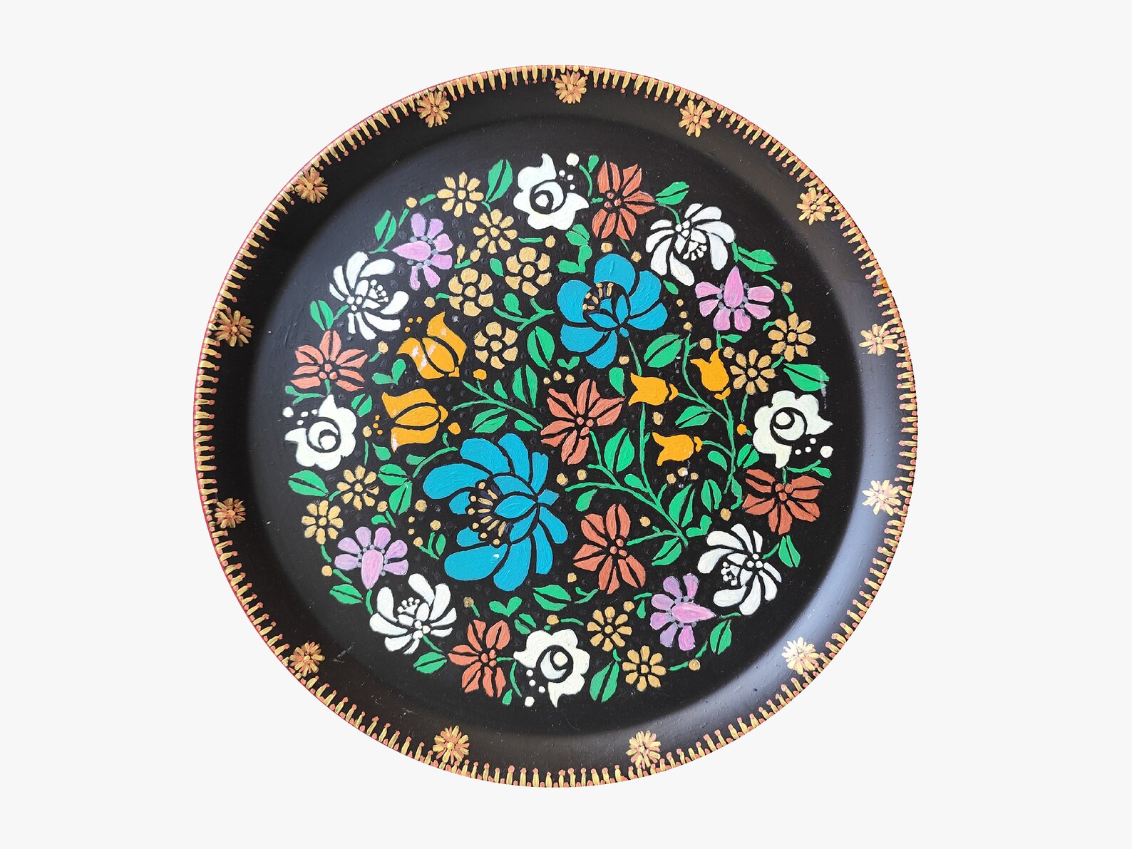 Night Garden – Handpainted Decorative Plate by Anna Tsetsos, One-of-a ...