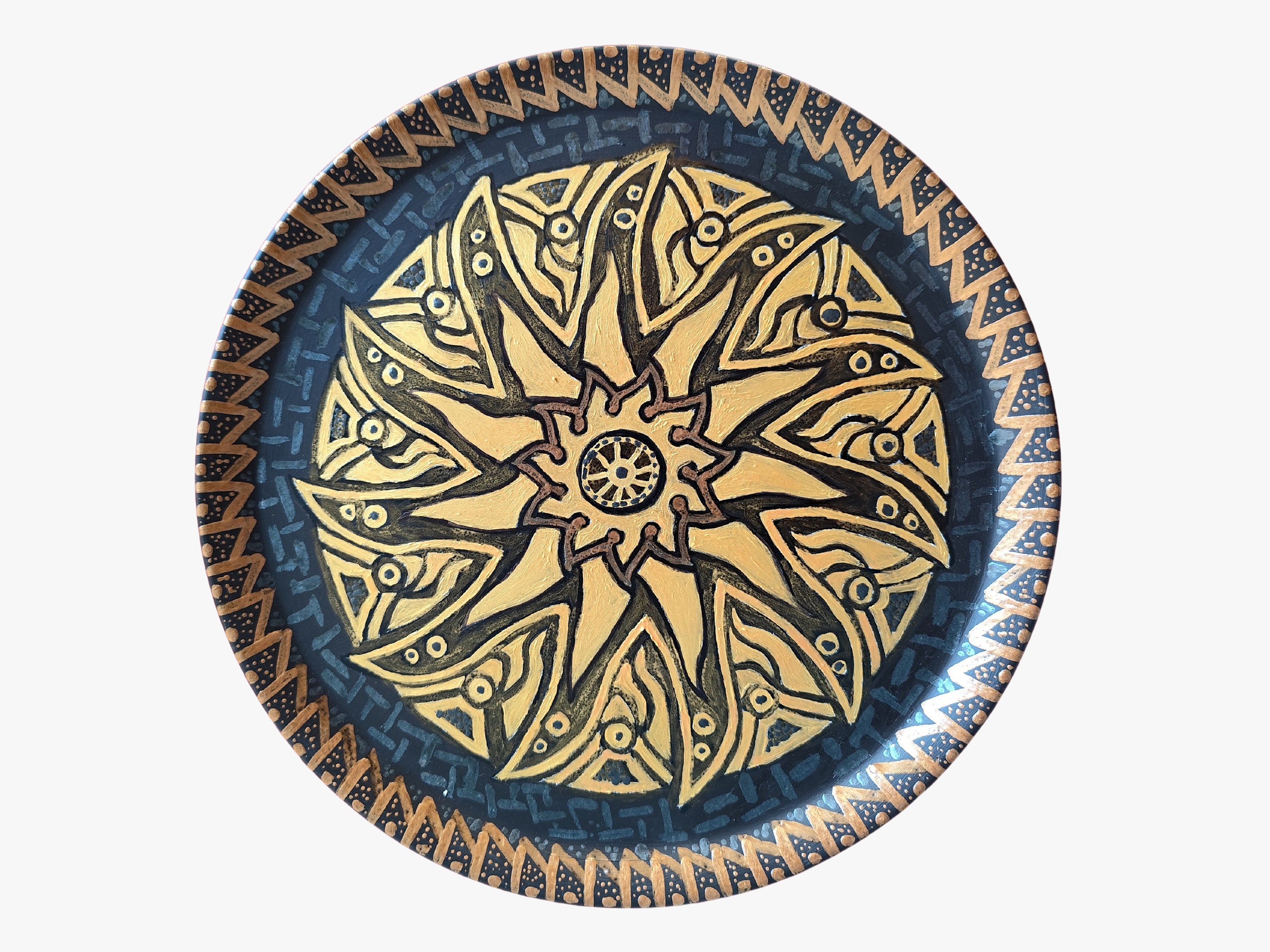 Solar Mythos – Handpainted Decorative Plate by Anna Tsetsos, One-of-a ...