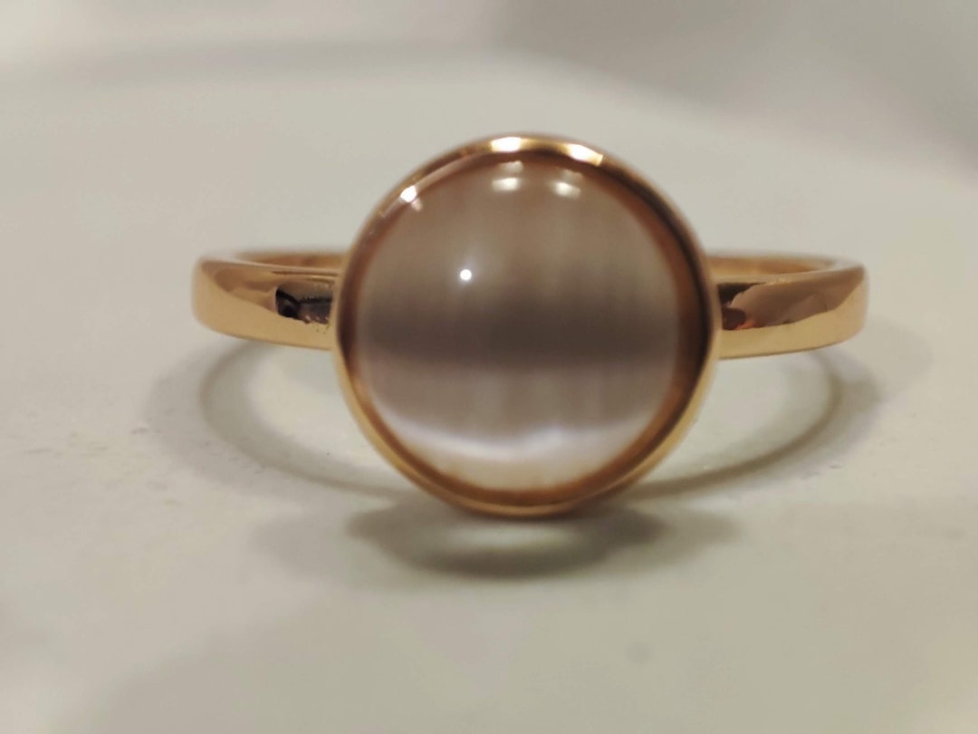 Romantic Boho 1980 Vintage Pink Scapolite Copper Ring for Her Size 7 ...