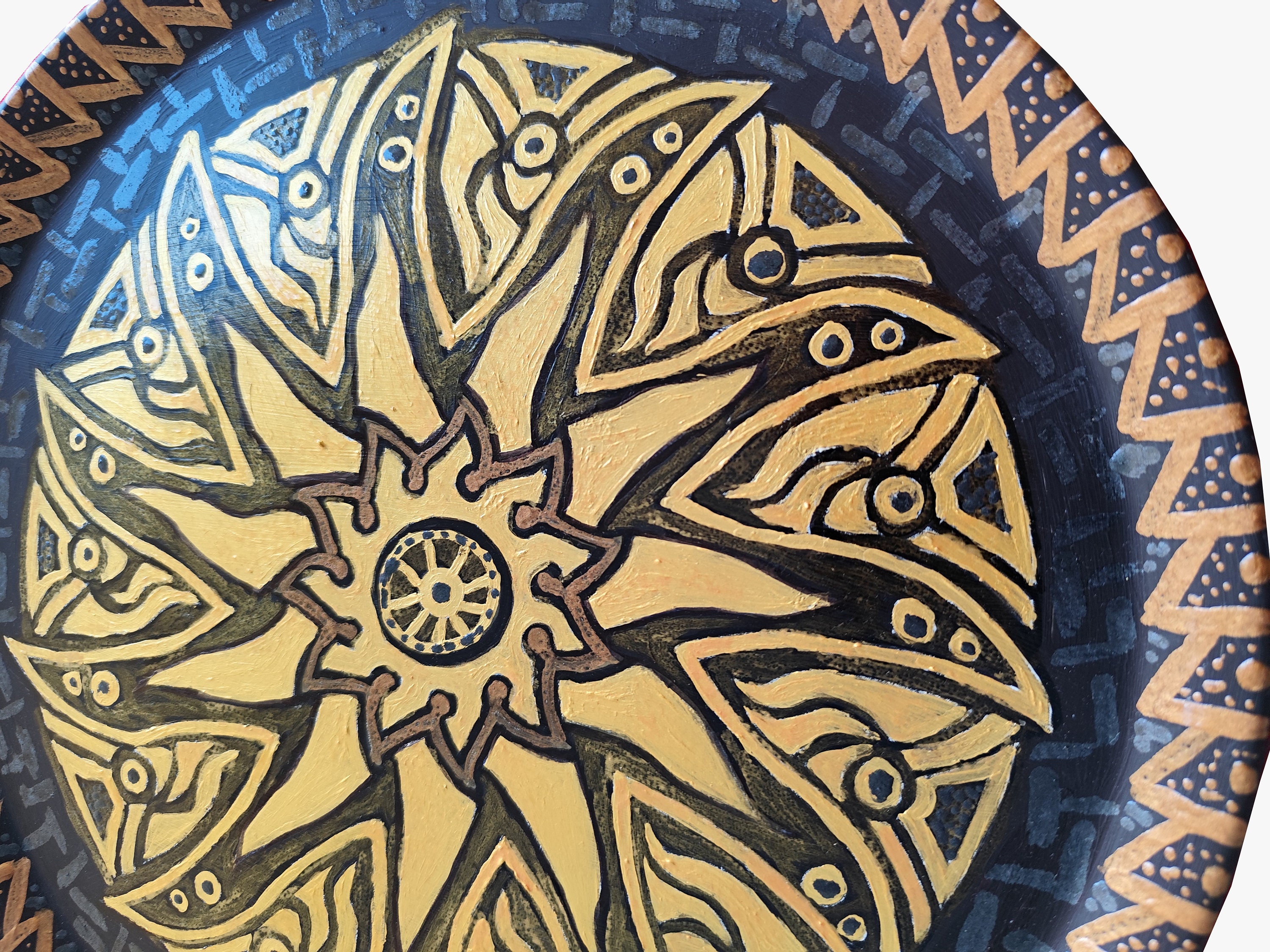 Solar Mythos – Handpainted Decorative Plate by Anna Tsetsos, One-of-a ...