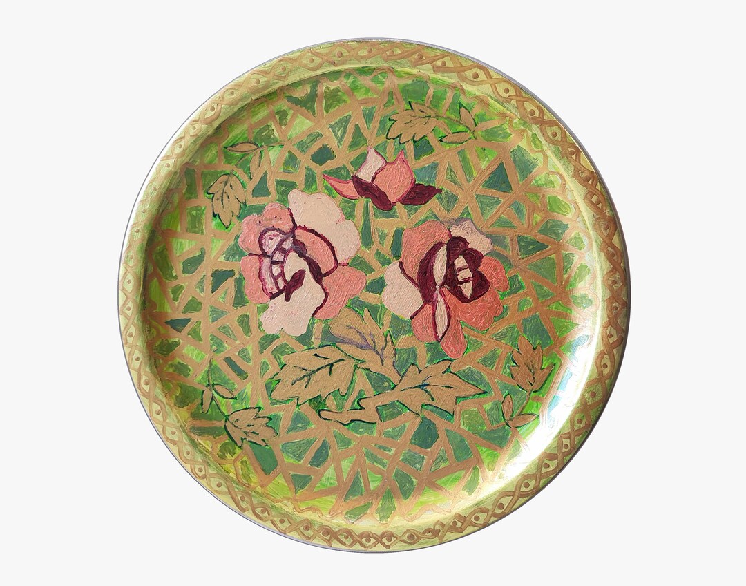 Garden of Echoes – Handpainted Decorative Plate by Anna Tsetsos, One-of ...