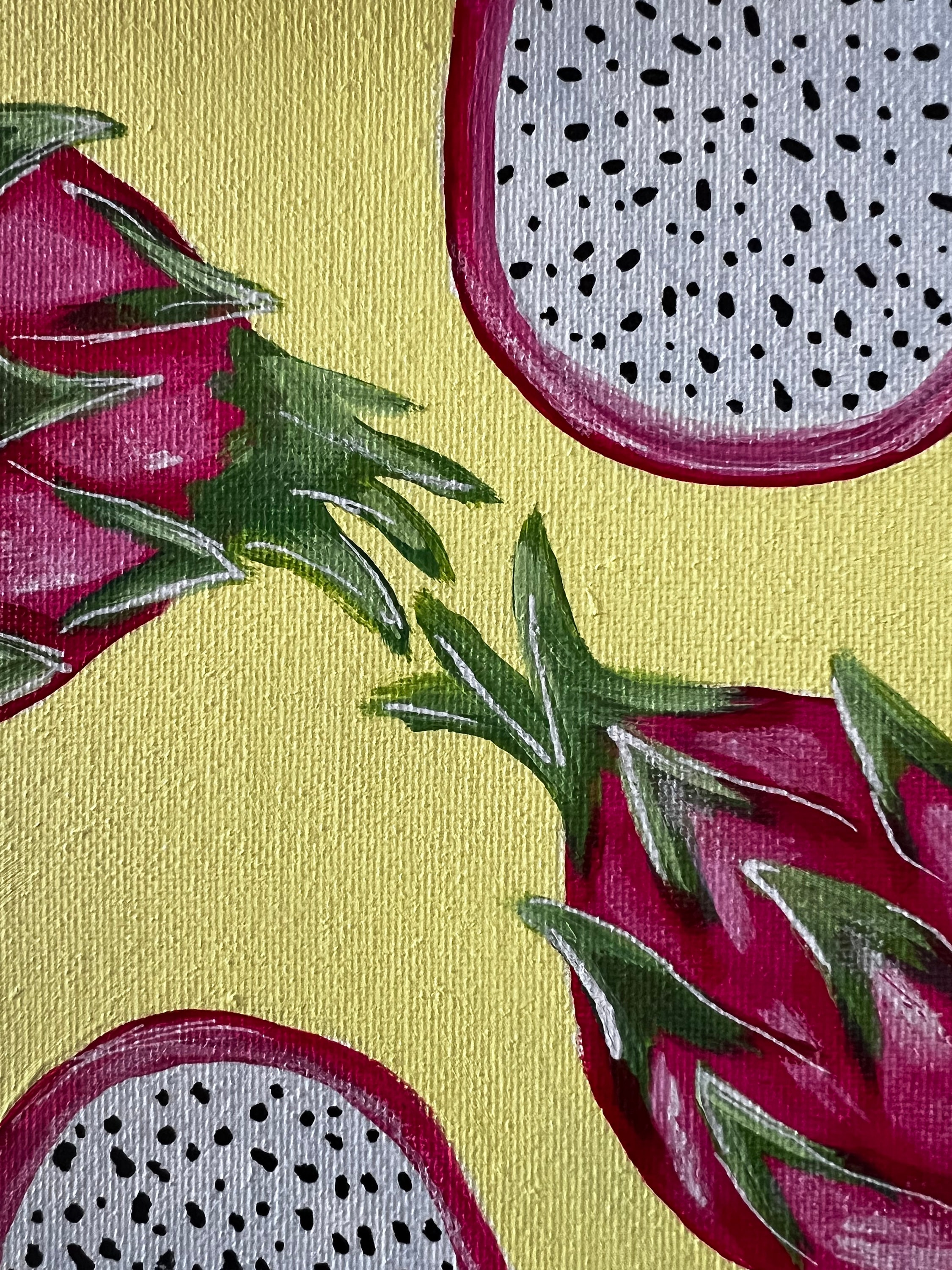 Cutest Dragon Fruit Painting on Small Canvas - Etsy