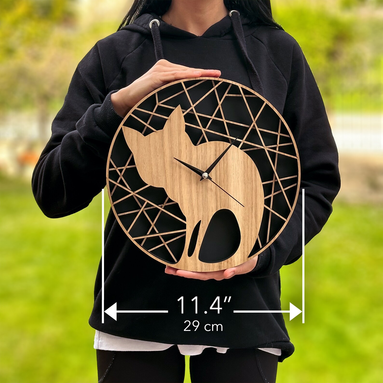 Kit Kat Clock, Wall Clock for Cat Lovers, Wooden Cat Clock, Cat Gift ...