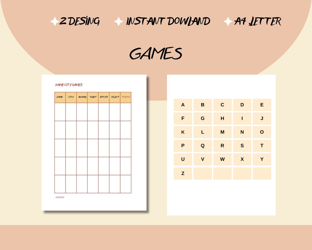 Name City Game Digital Funny Games Games for Adults - Etsy