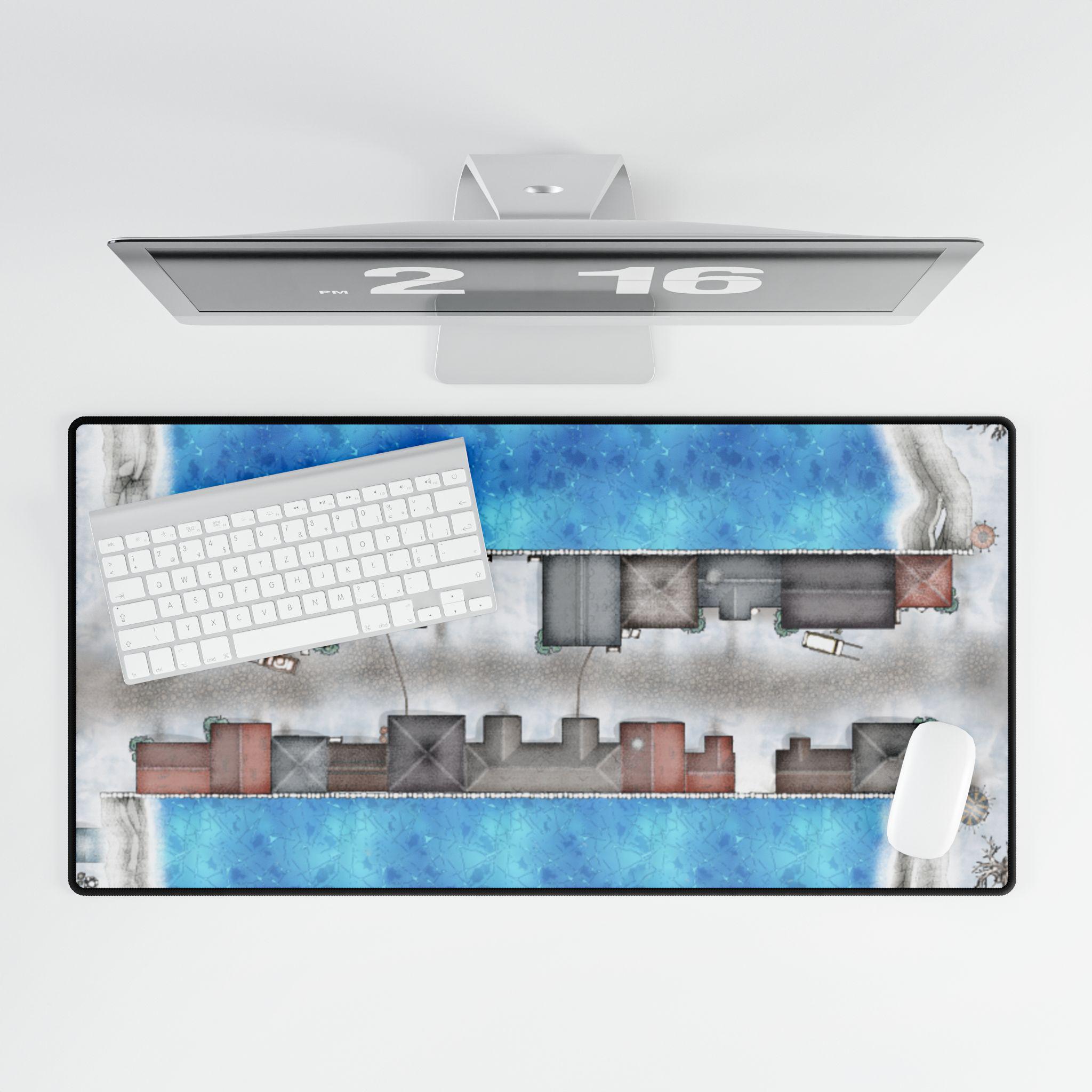 DND DESK MAT: Winter Bridgetown, Dnd Map, Dnd Computer Mat, Desk Mat ...