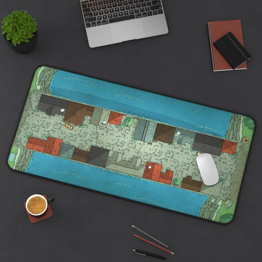 DND DESK MAT: Bridgetown, Dnd Map, Dnd Computer Mat, Desk Mat Dnd, D&d ...