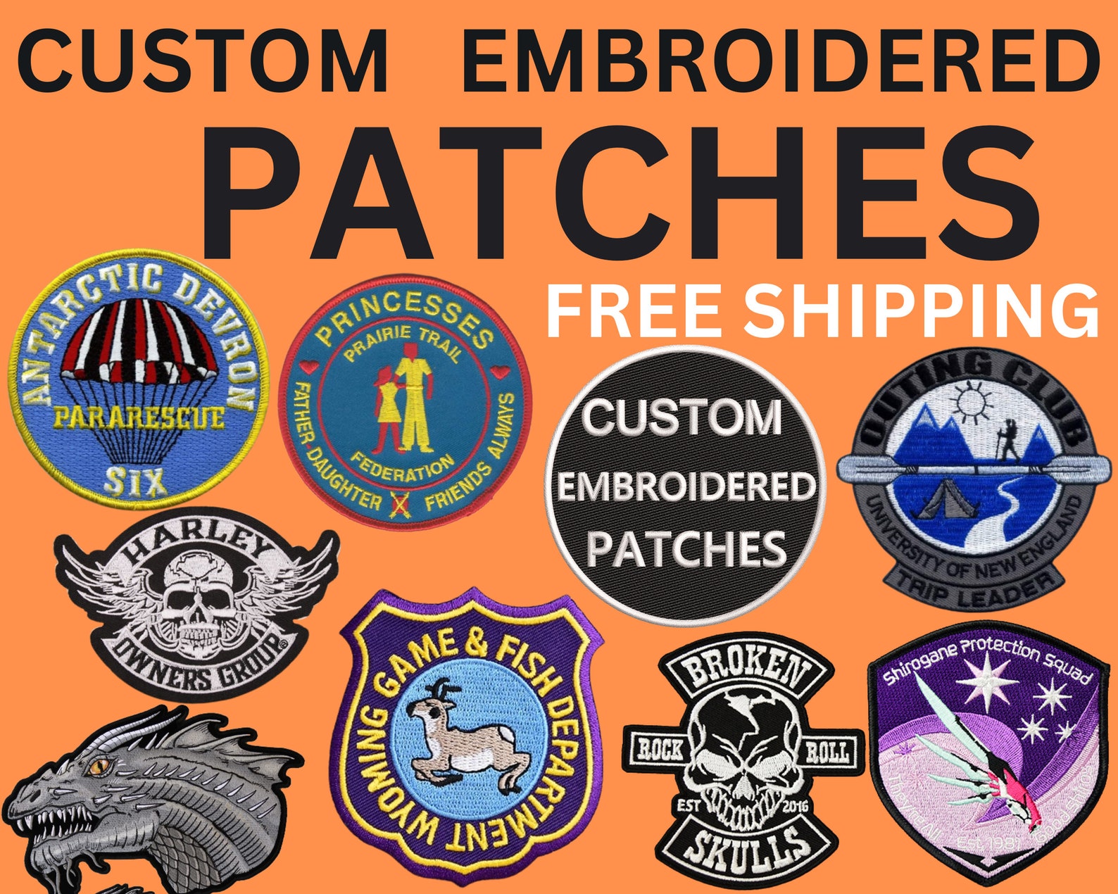 Custom Embroidery Patches Custom Logo Patches Custom Iron - Etsy UK