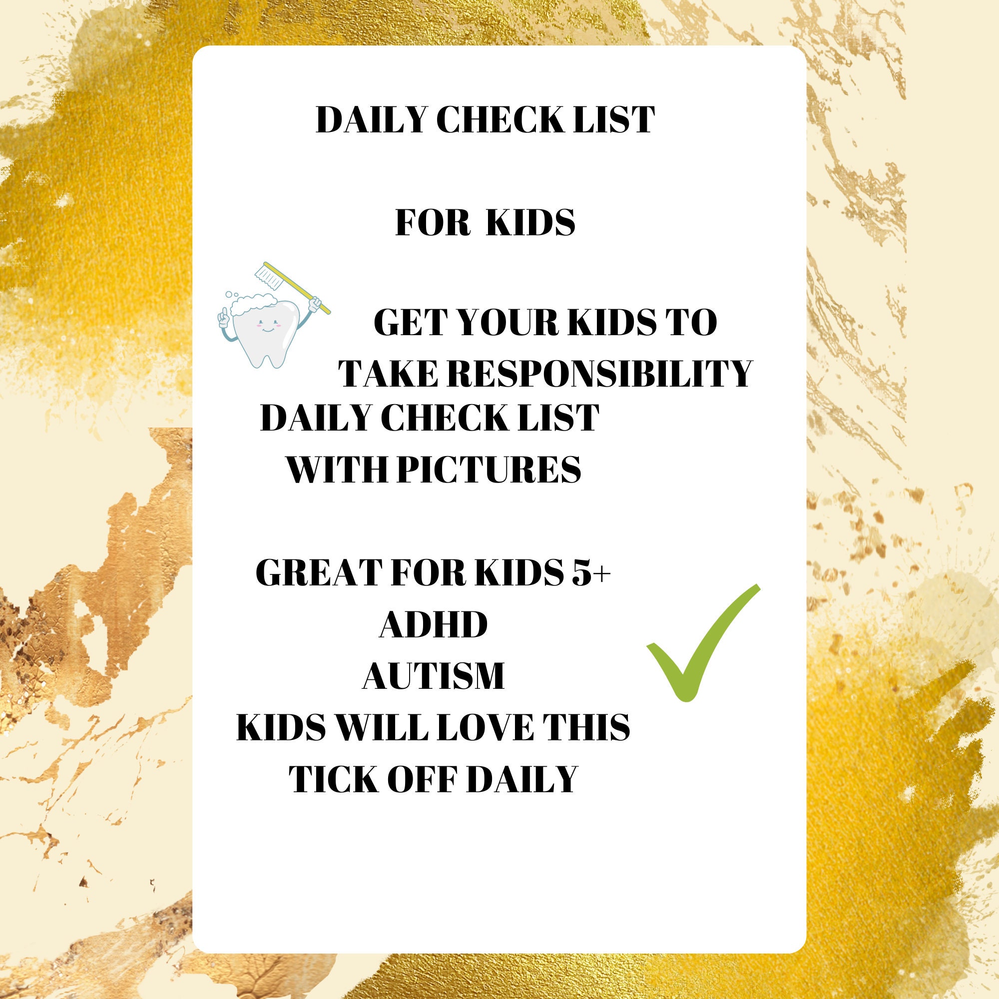 Daily Checklist for Kids With Picture Icons - Autism & ADHD to Learn ...