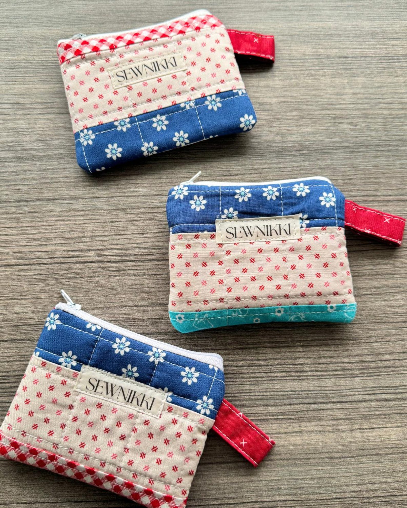 Scrappy Patchwork Quilted Mini Zip Bag - Etsy
