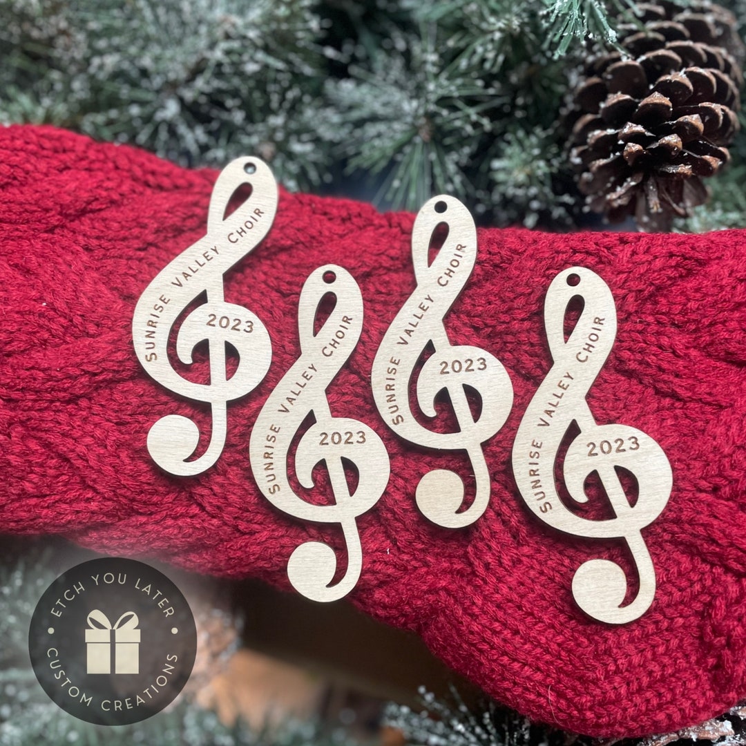 BULK Personalized Musical Staff Ornament Piano Recital Choir Student ...