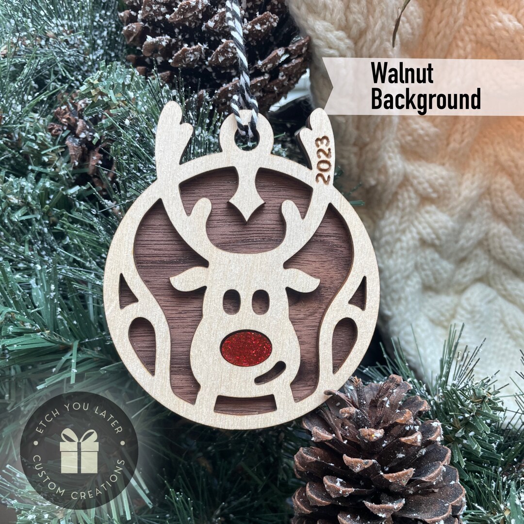 Rudolf Red Nosed Reindeer- Yearly- Christmas Tree- Layered Wood -red ...