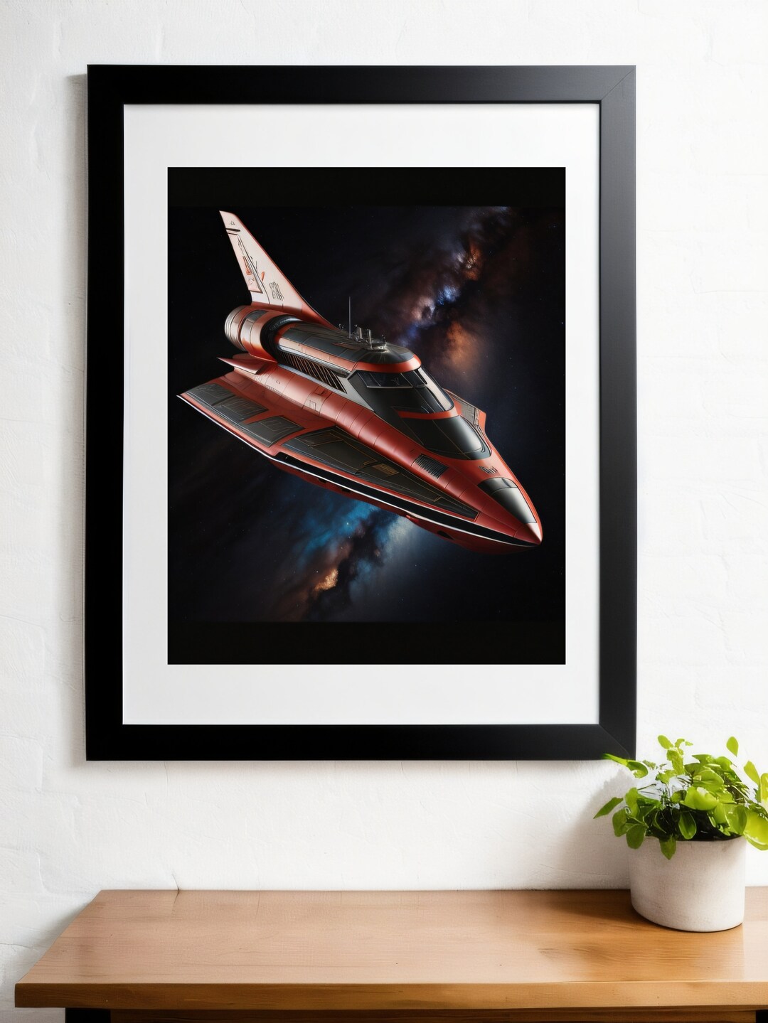 Red Retro Transport Spaceship - Etsy