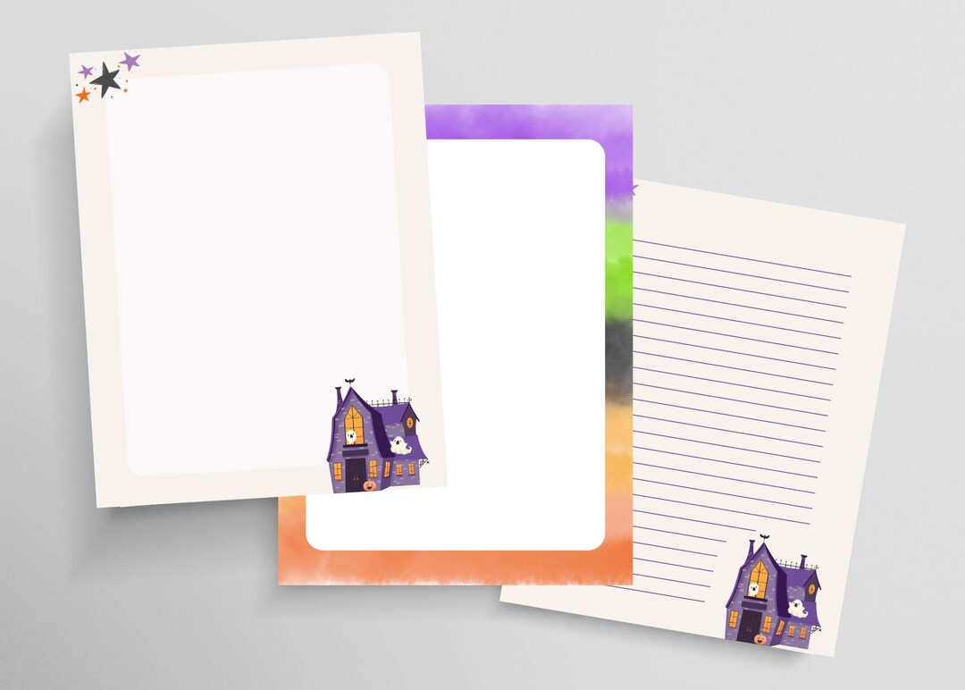 Spooky Halloween Stationary Set-halloween Journal Pages-fall Creative ...