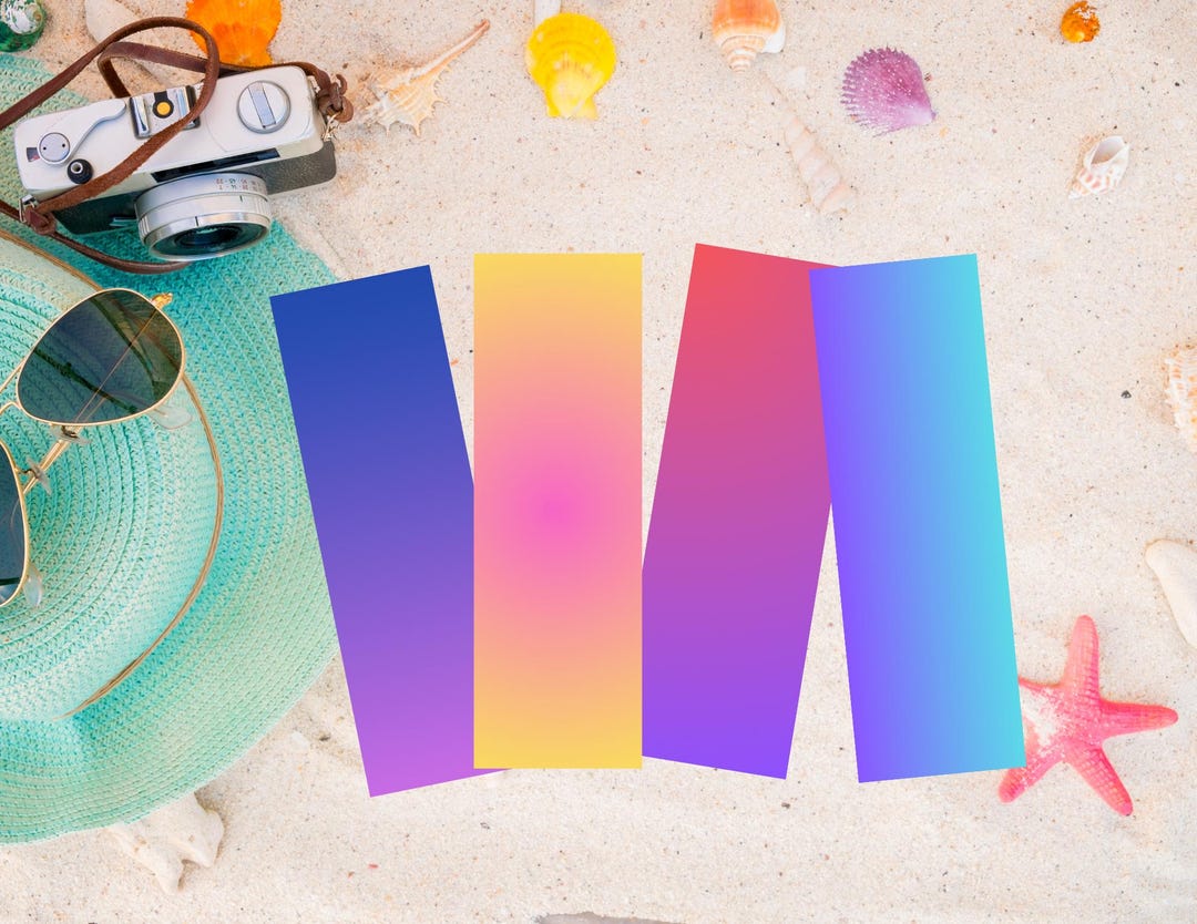 Summer Gradient Bookmarks Set. Printable Digital Download. Colorful ...