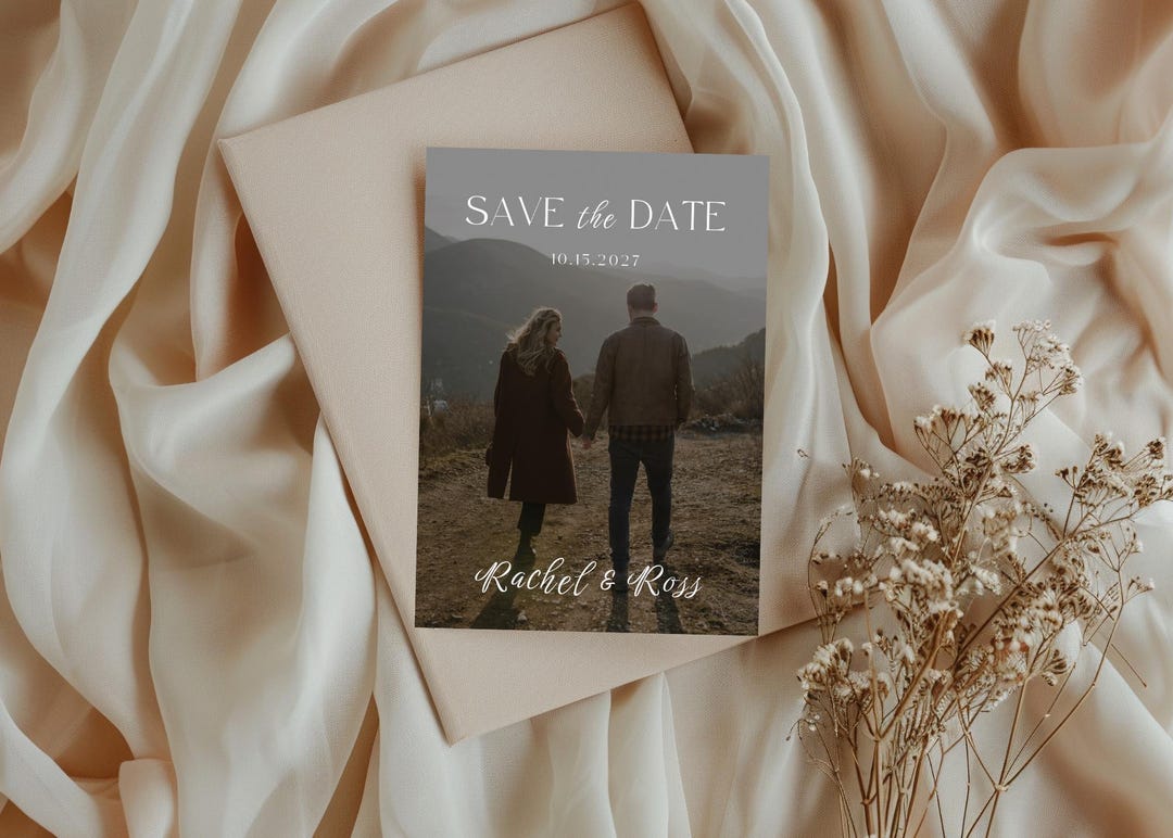 Save the Date Full Photo Invitation Template - Etsy
