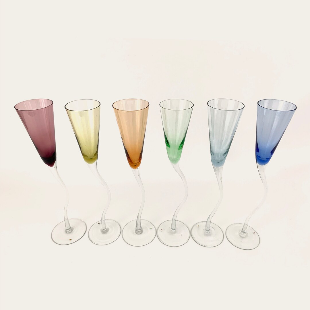Large, Multi-colored, Dancing Glass Cups - Etsy