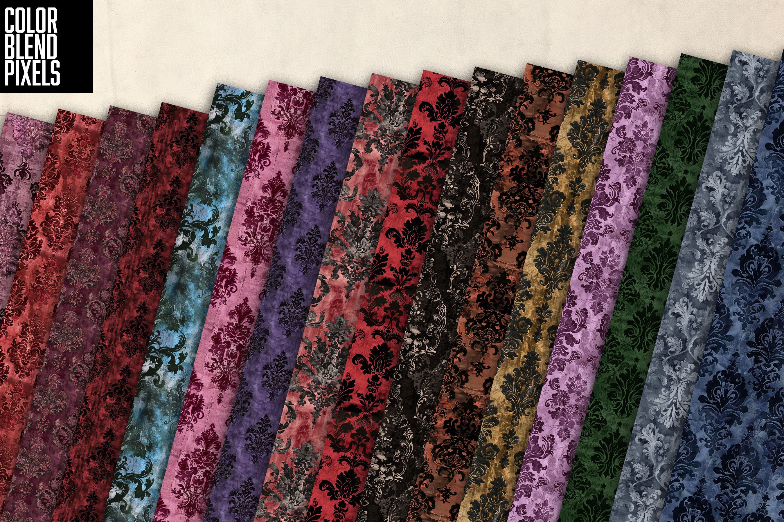 Grunge Damask Digital Wallpaper Backgrounds Seamless Patterns, Digital ...