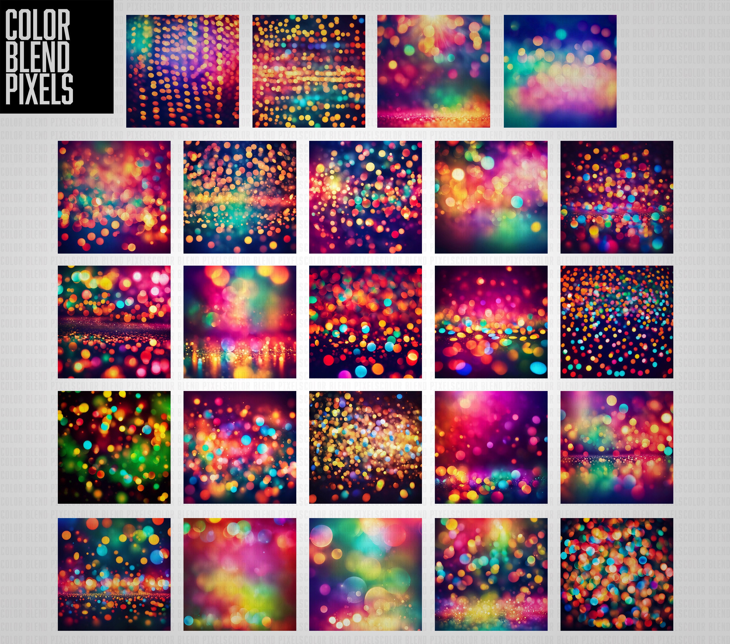 Colorful Bokeh Backgrounds Pack - Instant Download for Photography ...