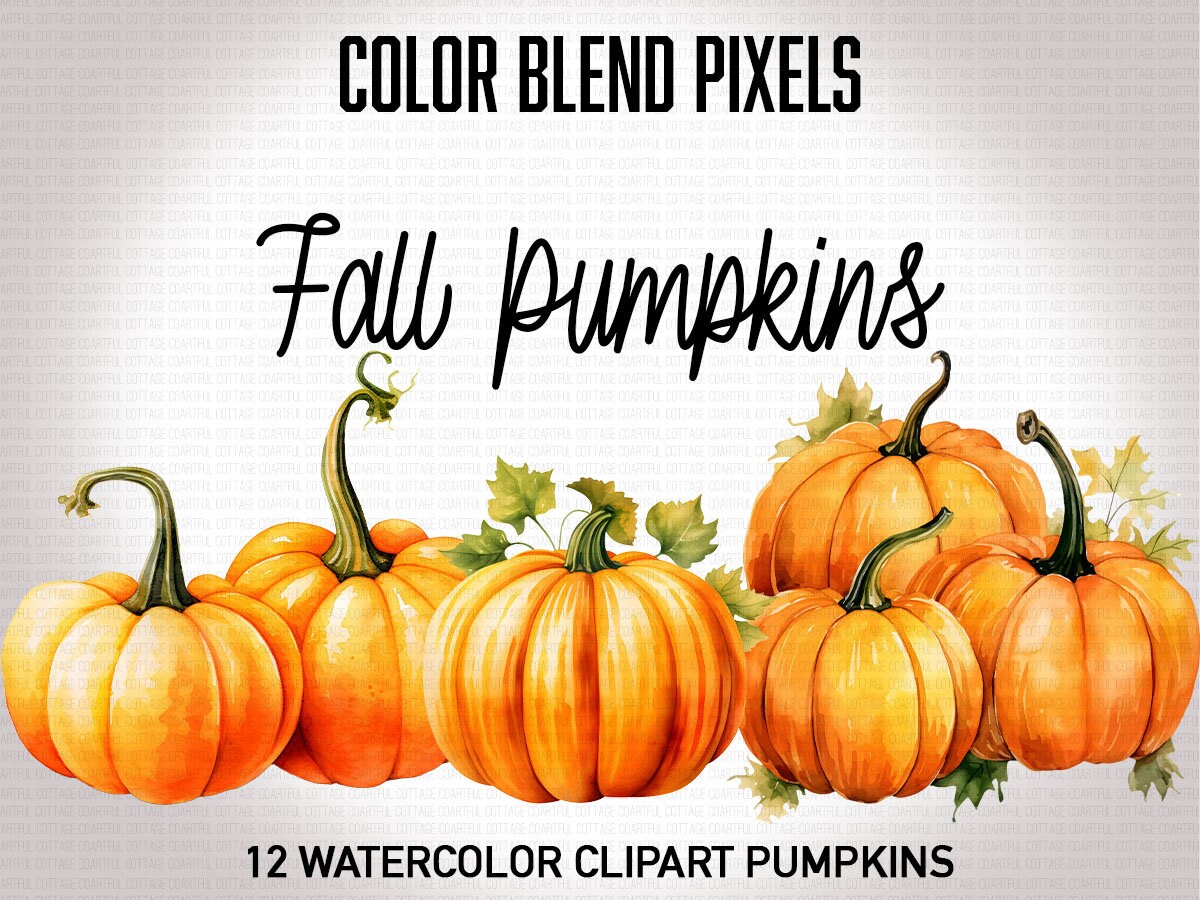 Watercolor Pumpkins Clipart Bundle Transparent Background, Png Pumpkins ...