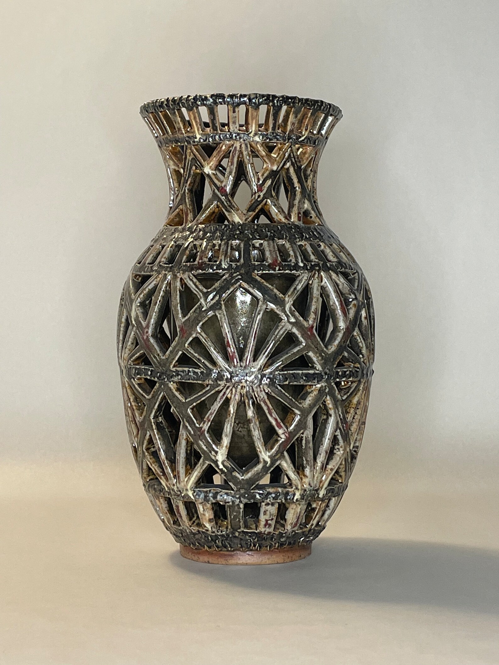 Tall Double Walled Vase - Etsy